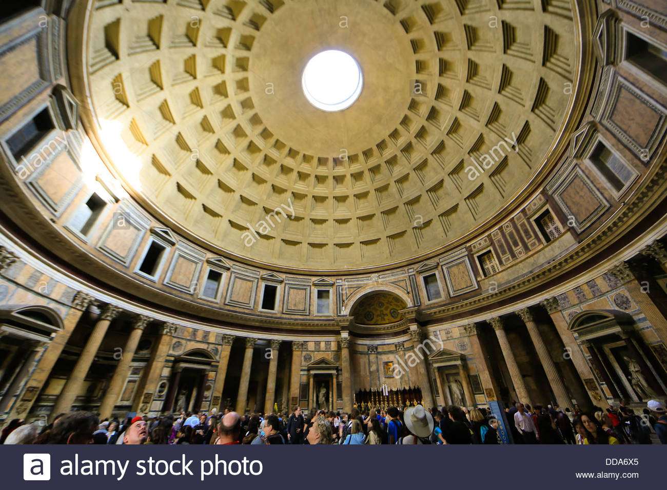 The ceiling of the Pantheon, a temple to all the gods of Ancient Rome ...