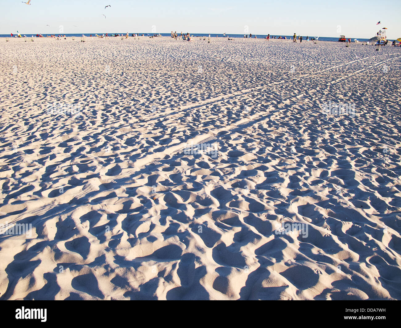 An expansive beach with ocean in the background Stock Photo - Alamy