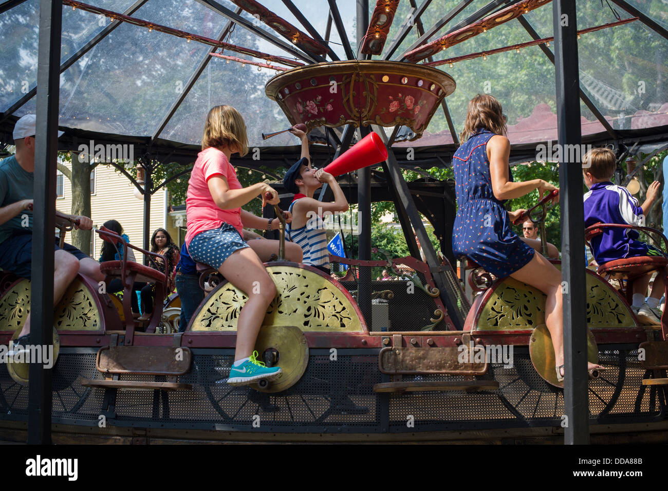 A human-powered bicycle carousel at Fete Paradiso (Fête Paradiso) on ...
