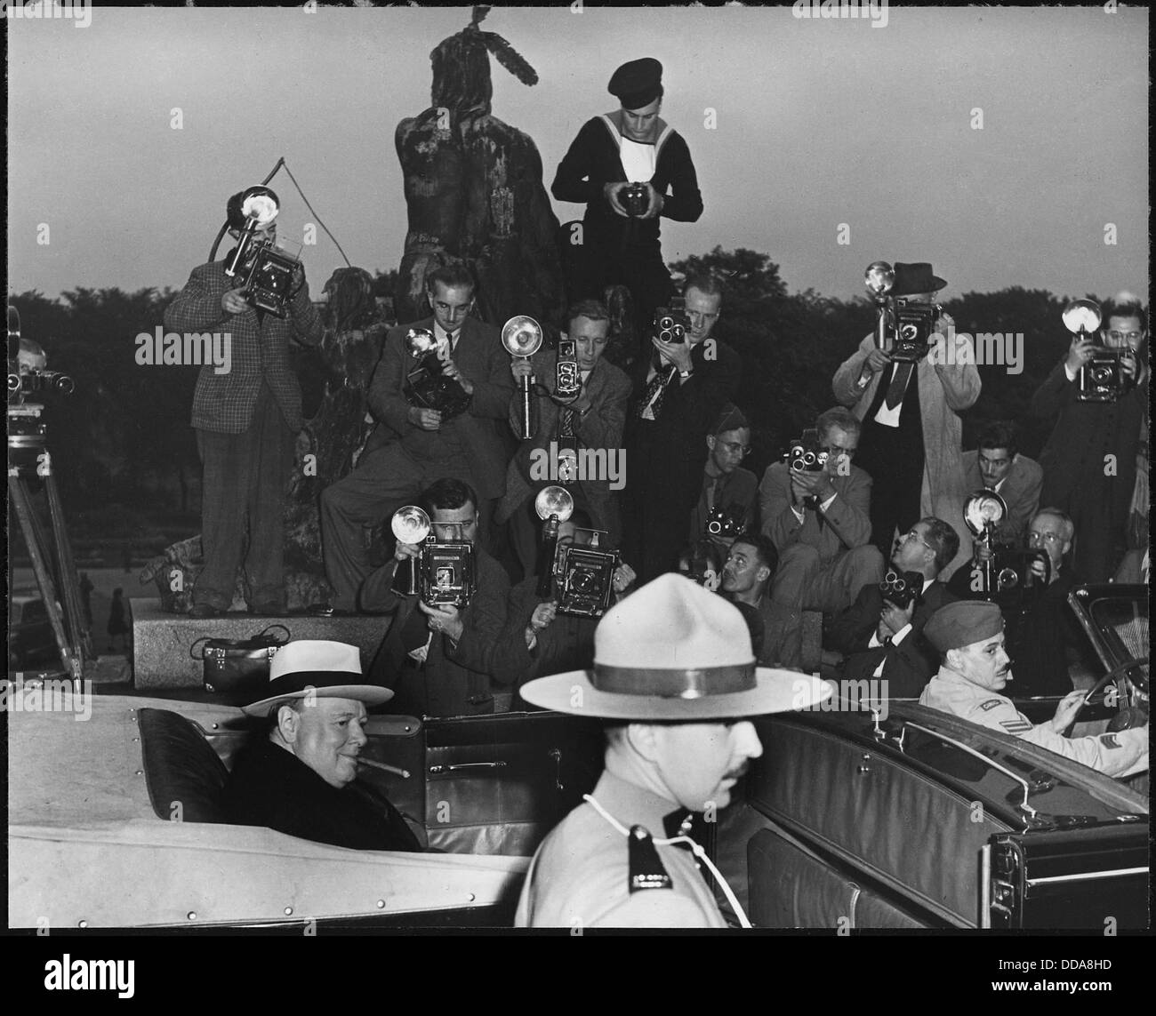This image captures Winston Churchill at the Quebec Conference during ...