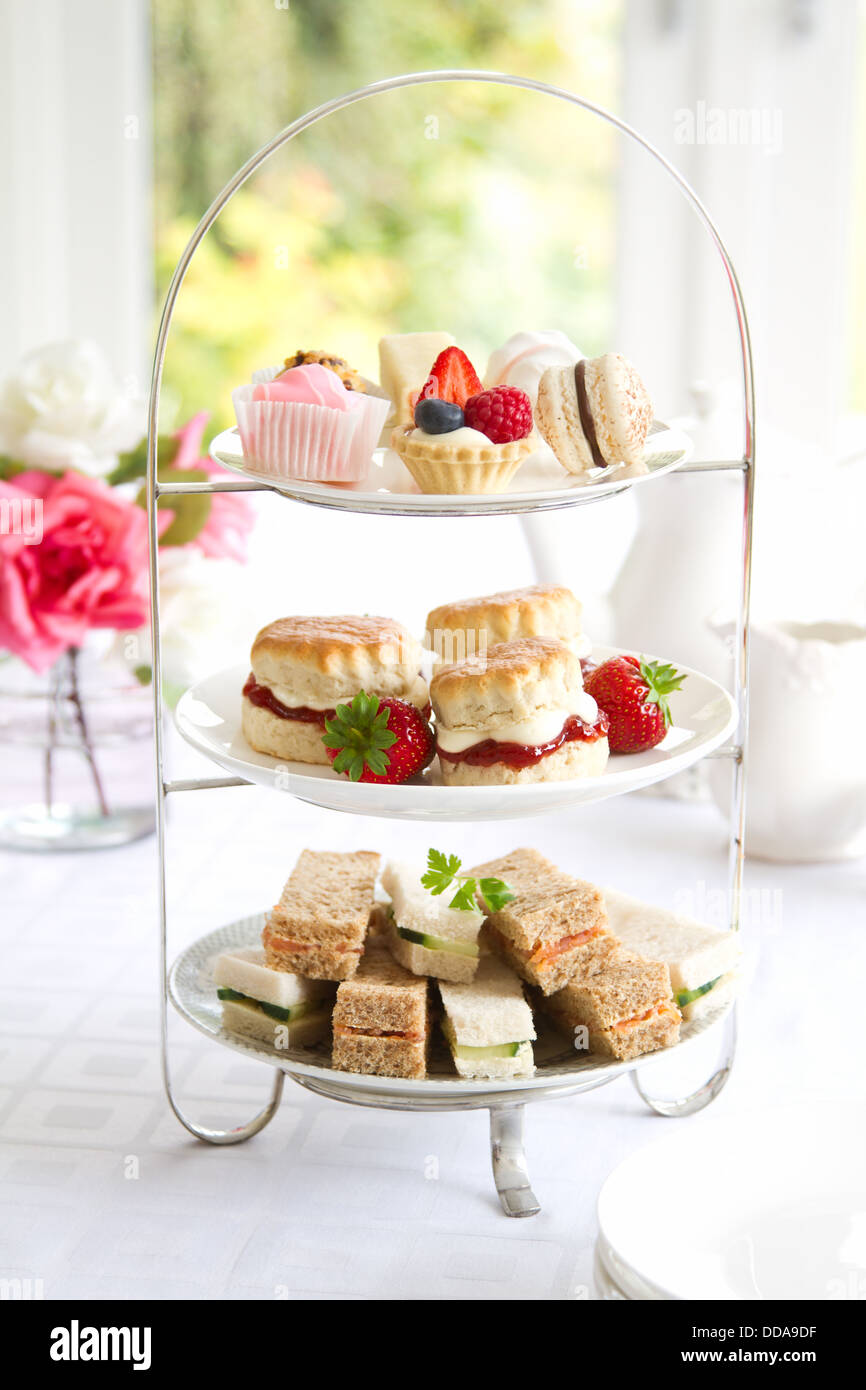 Traditional afternoon tea served with scones Stock Photo - Alamy