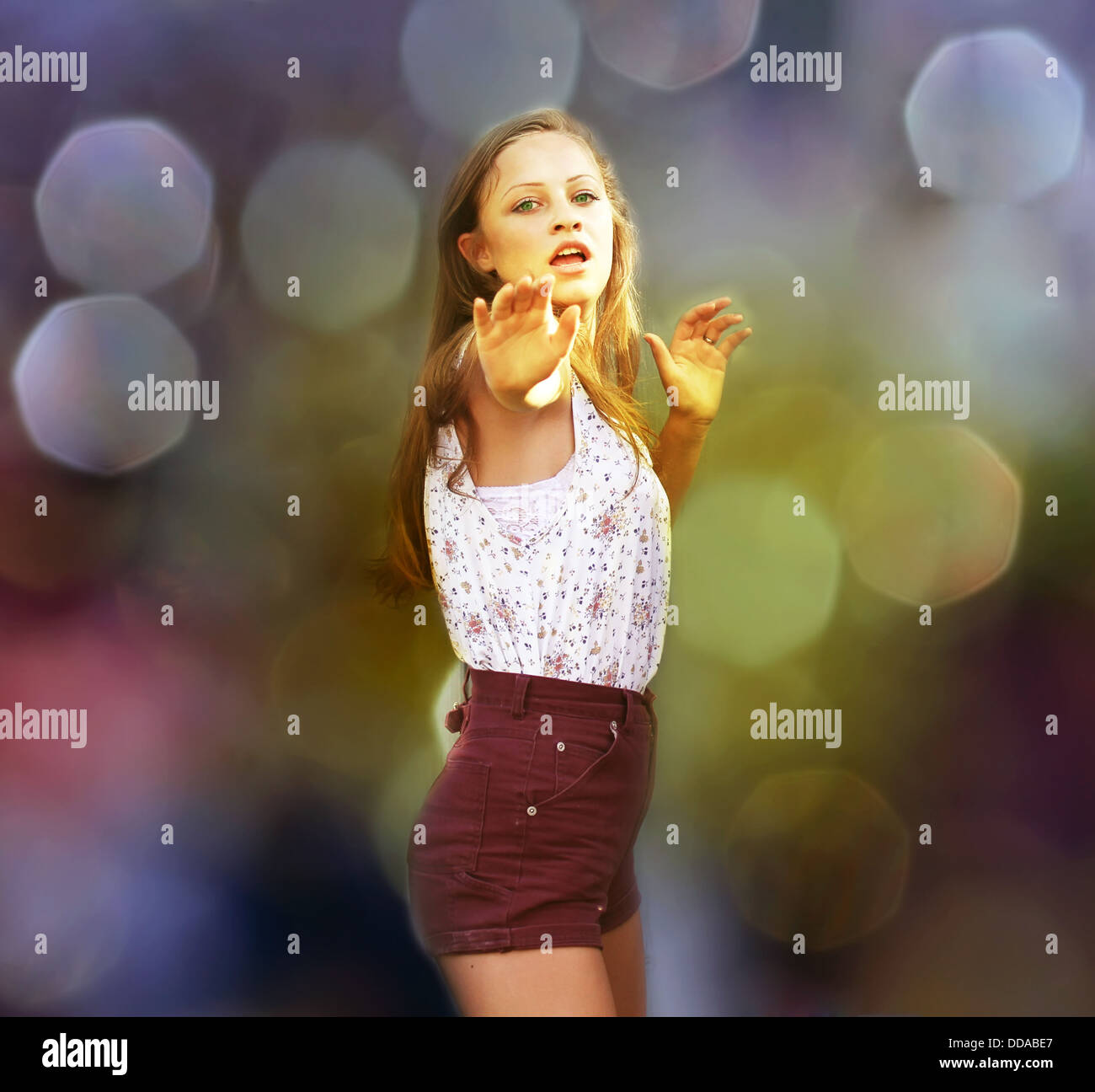 Teenage girl having fun at the party Stock Photo - Alamy