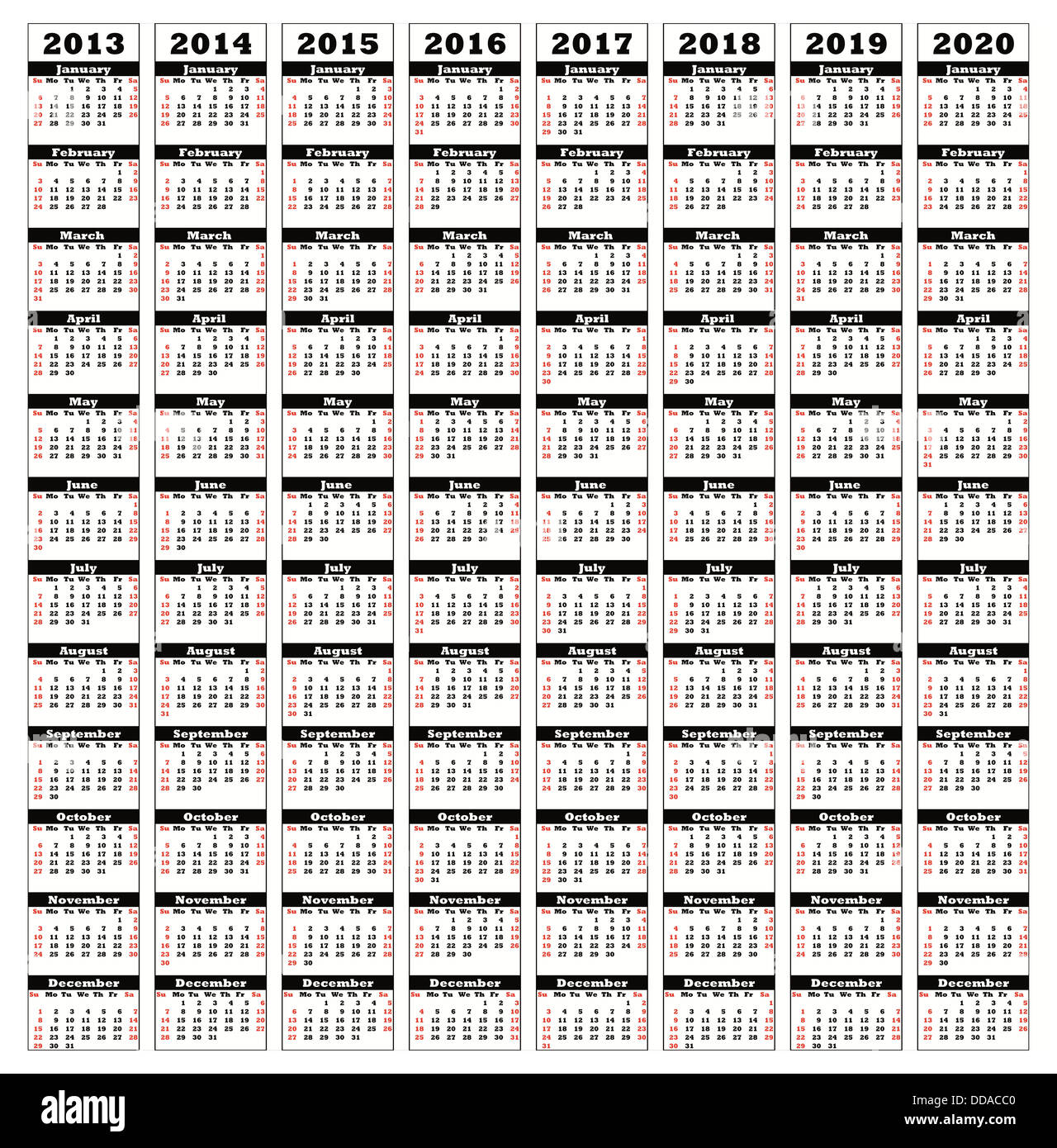 2018 2019 2020 2021 calender hi-res stock photography and images - Alamy