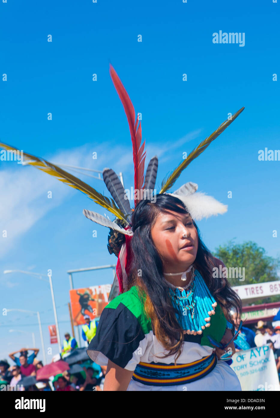 Native American with traditional costume participates at the 92 annual ...