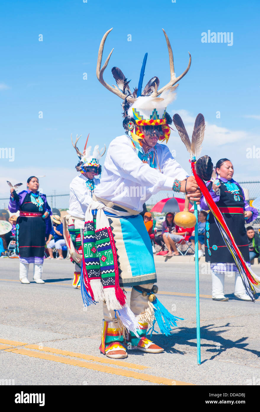 Native Americans with traditional costume participates at the 92 annual ...