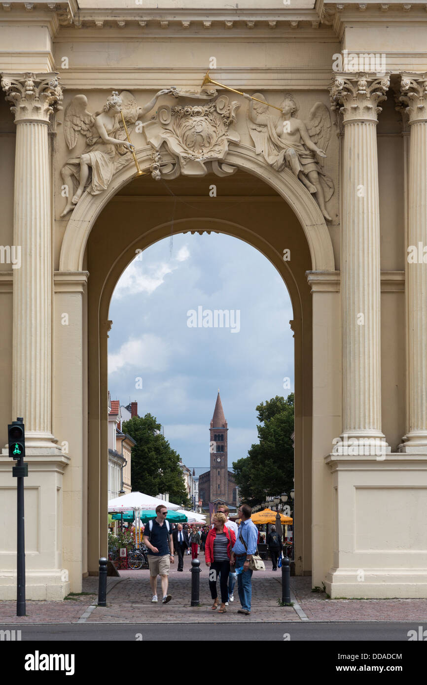 The Brandenburg Gate, Brandenburger Tor, on the Luisenplatz in Potsdam ...