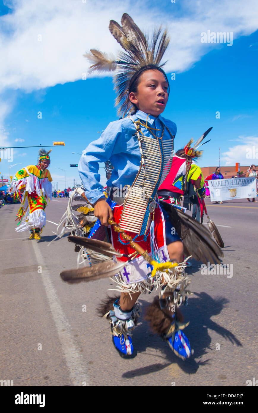 Native Americans with traditional costume participates at the 92 annual ...