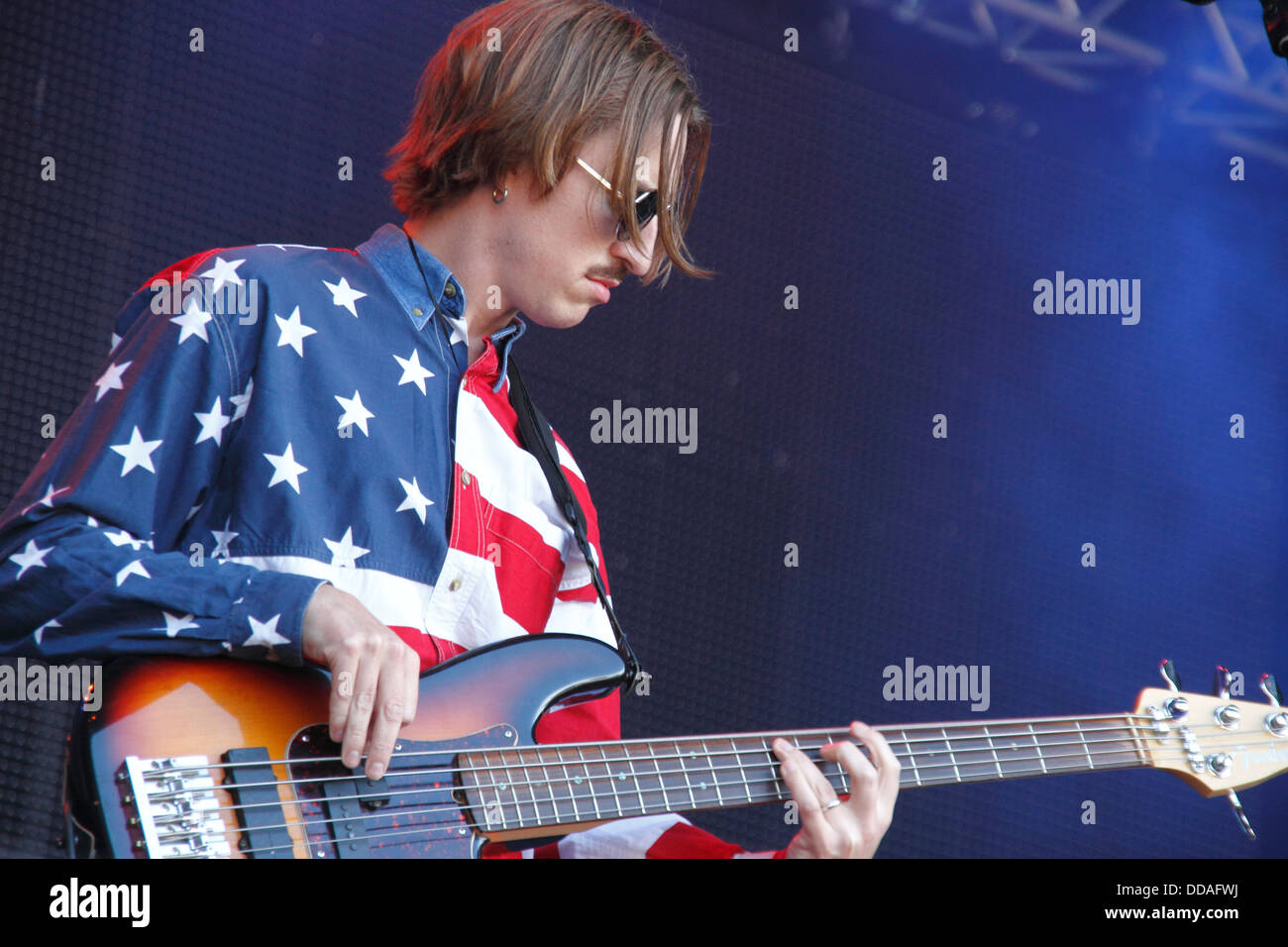 Peter Cochrane of Mystery Jets performing live at Kendal Calling ...