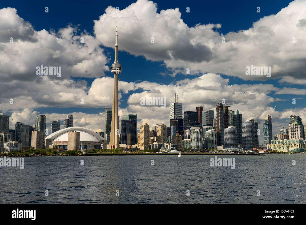 Downtown Toronto city scape skyline on Lake Ontario with clouds in the ...
