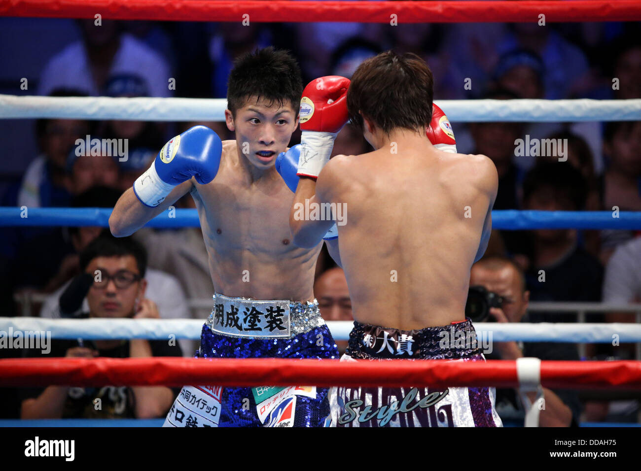 Kanagawa, Japan. 25th Aug, 2013. (L to R) Naoya Inoue, Ryoichi Taguchi ...