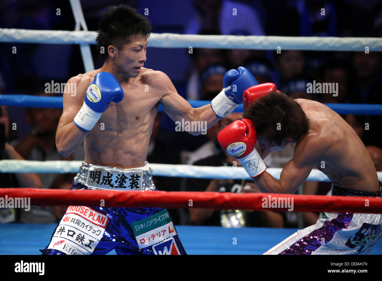 Kanagawa, Japan. 25th Aug, 2013. (L to R) Naoya Inoue, Ryoichi Taguchi ...