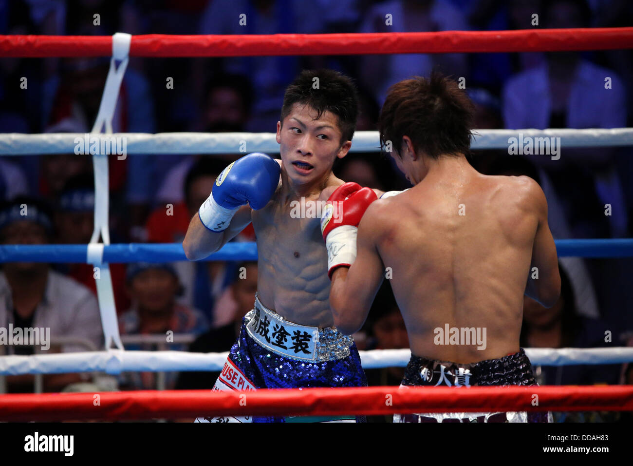 Kanagawa, Japan. 25th Aug, 2013. (L to R) Naoya Inoue, Ryoichi Taguchi ...