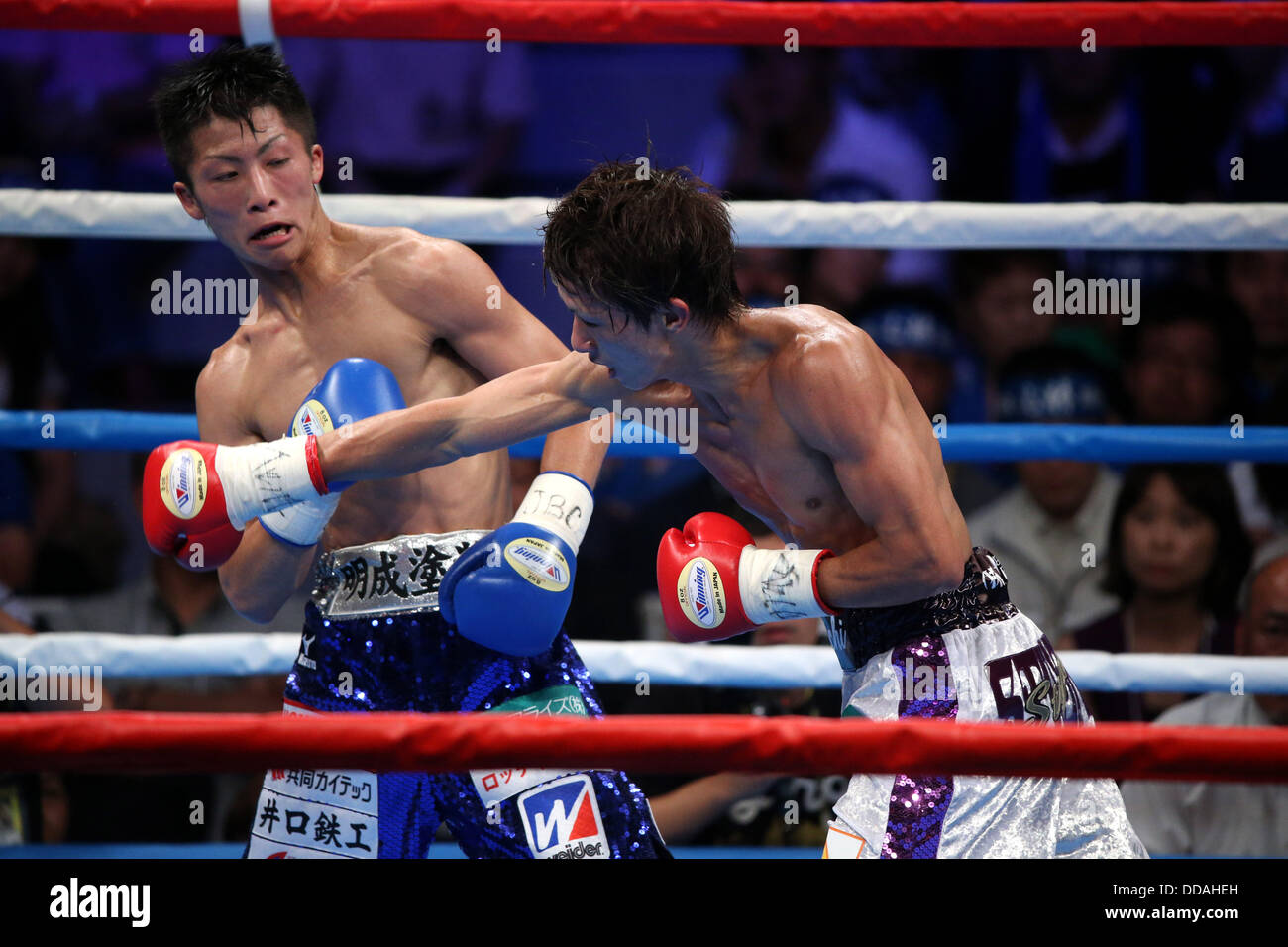 Kanagawa, Japan. 25th Aug, 2013. (L to R) Naoya Inoue, Ryoichi Taguchi ...