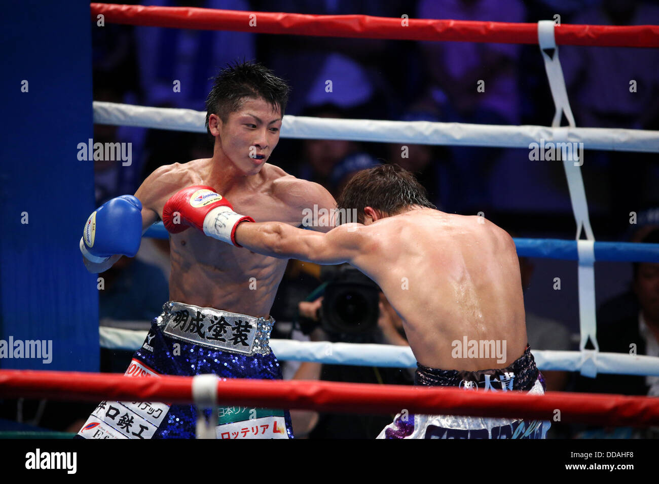 Kanagawa, Japan. 25th Aug, 2013. (L to R) Naoya Inoue, Ryoichi Taguchi ...