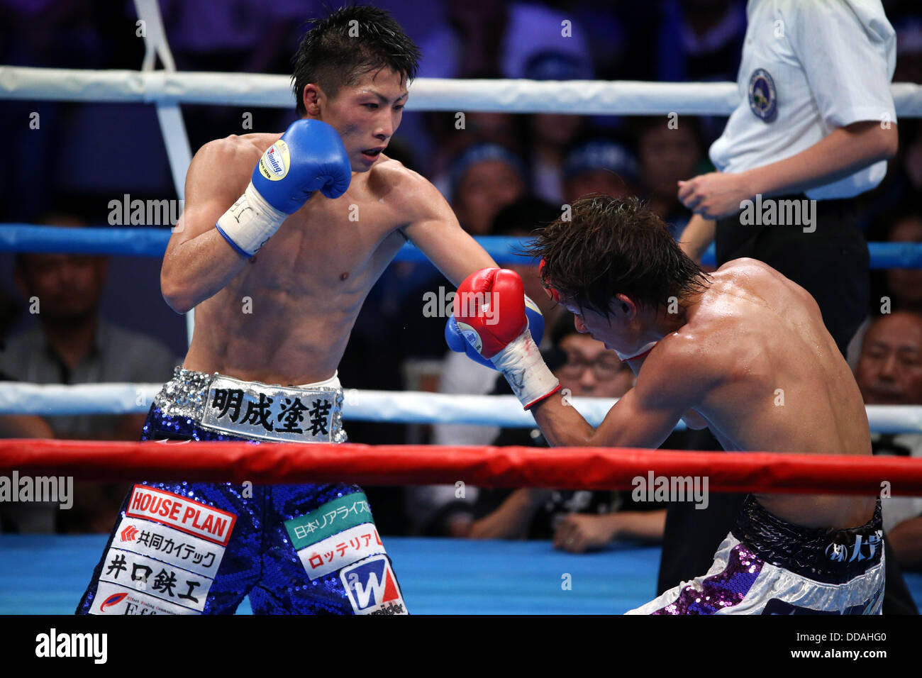 Kanagawa, Japan. 25th Aug, 2013. (L to R) Naoya Inoue, Ryoichi Taguchi ...