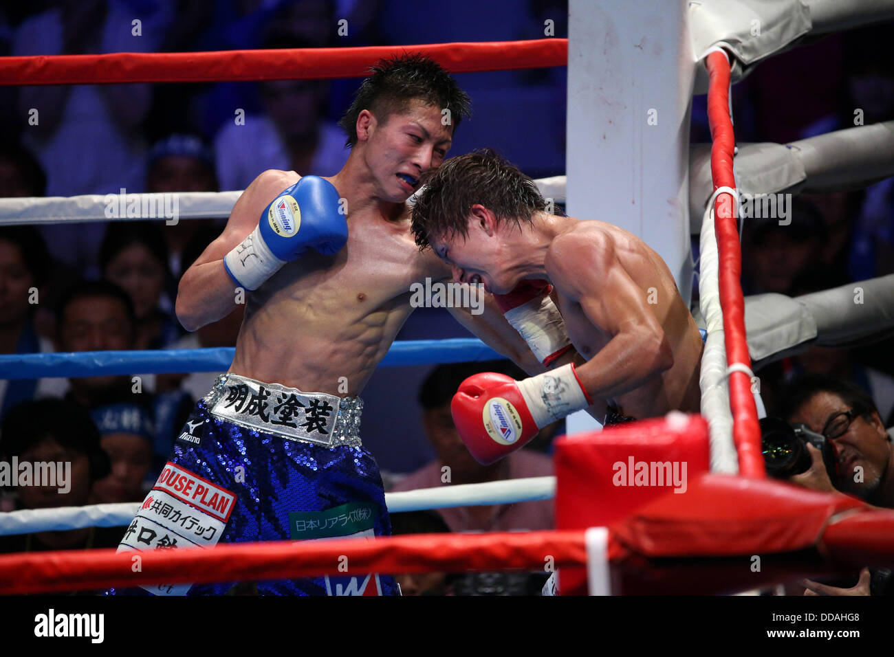 Kanagawa, Japan. 25th Aug, 2013. (L to R) Naoya Inoue, Ryoichi Taguchi ...