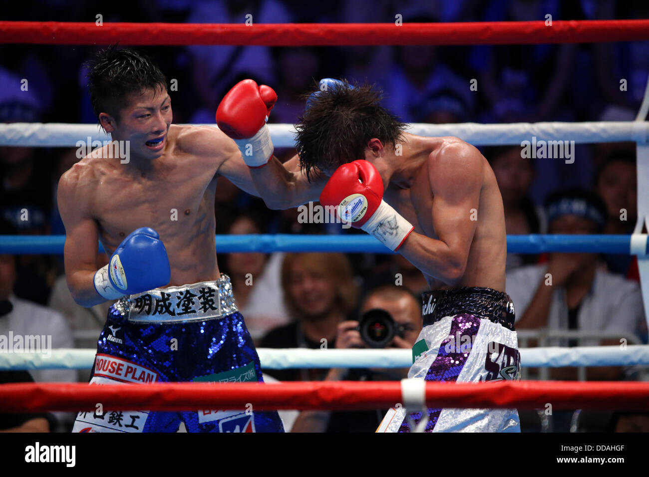 Kanagawa, Japan. 25th Aug, 2013. (L to R) Naoya Inoue, Ryoichi Taguchi ...