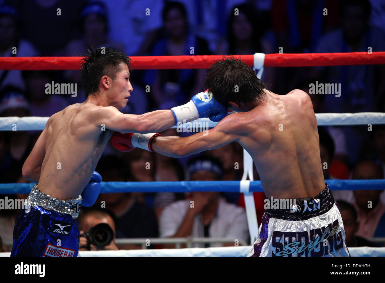 Kanagawa, Japan. 25th Aug, 2013. (L to R) Naoya Inoue, Ryoichi Taguchi ...