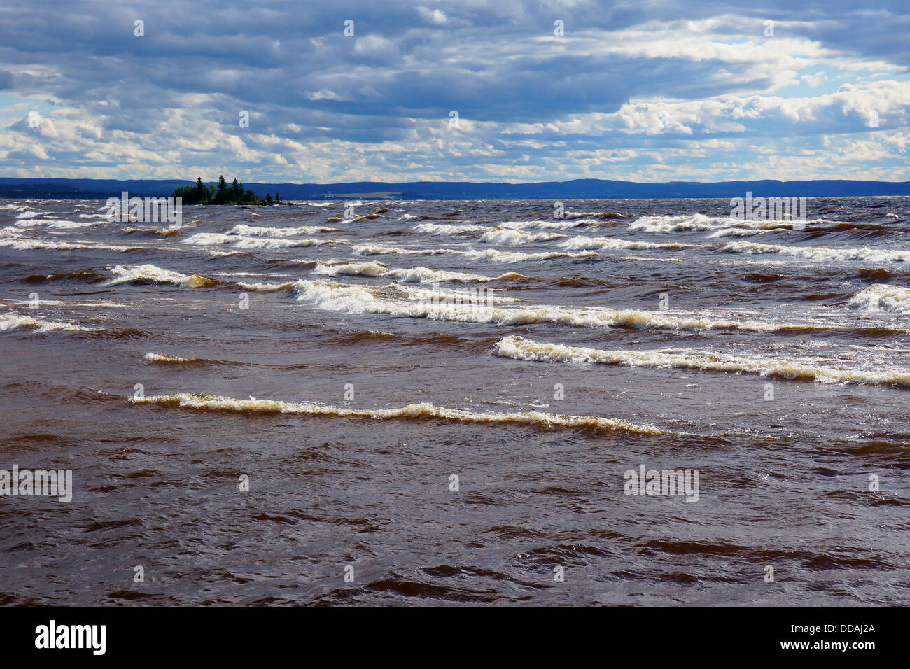 Storm on a large lake Stock Photo - Alamy