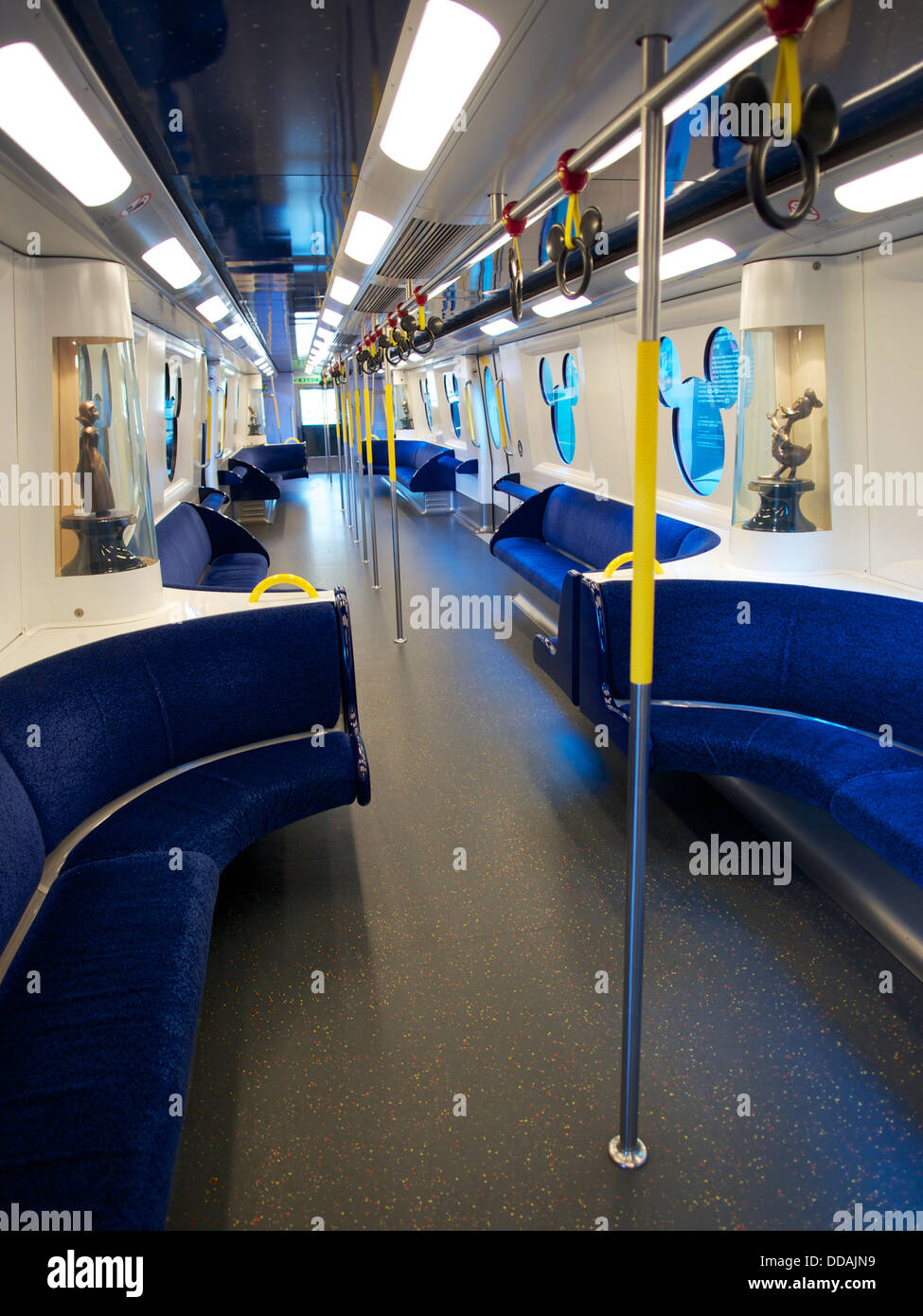 The Disneyland MTR line. Inside the MTR train which was specially ...