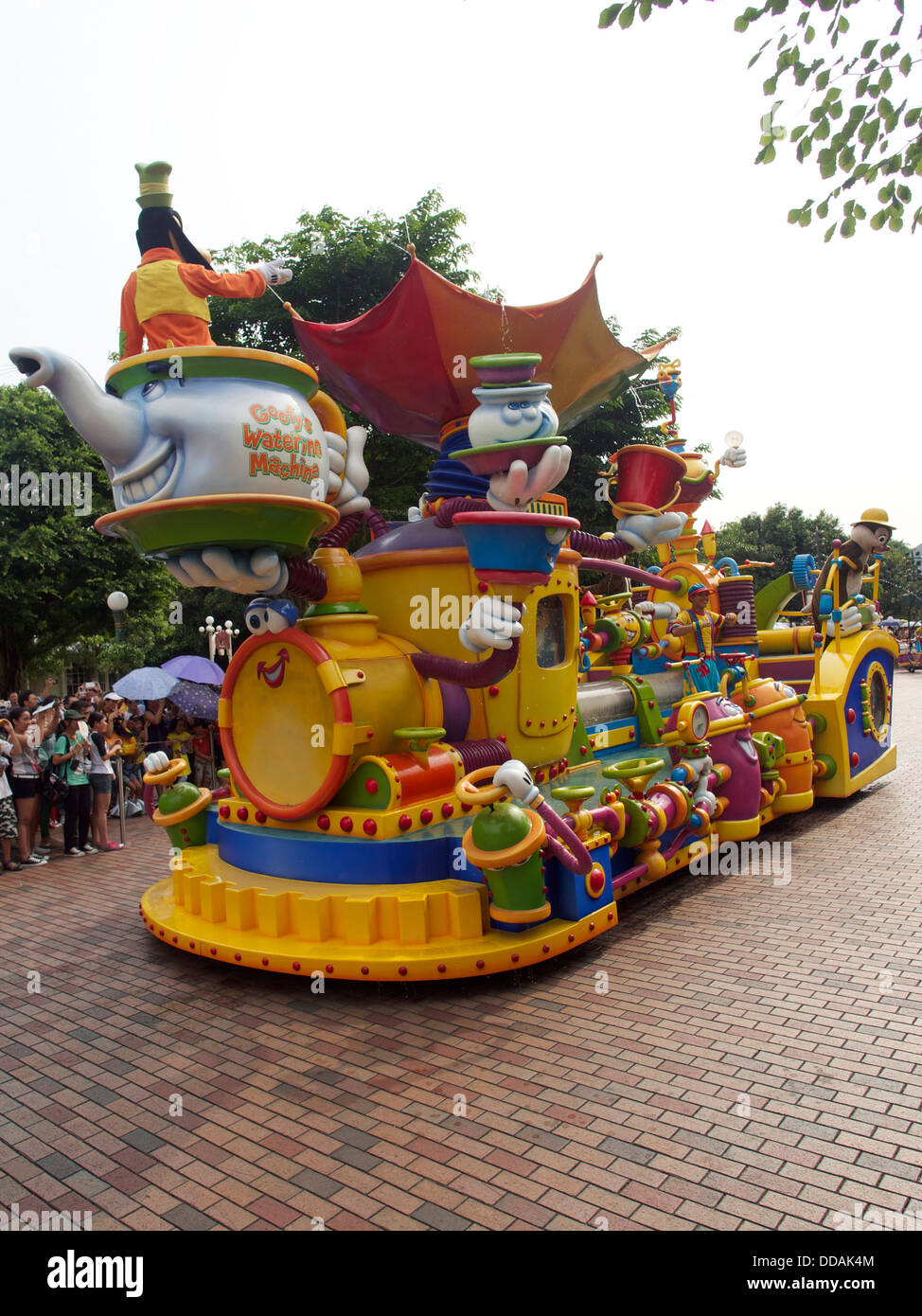 The water parade at Disneyland Hong Kong. Disney characters travel ...