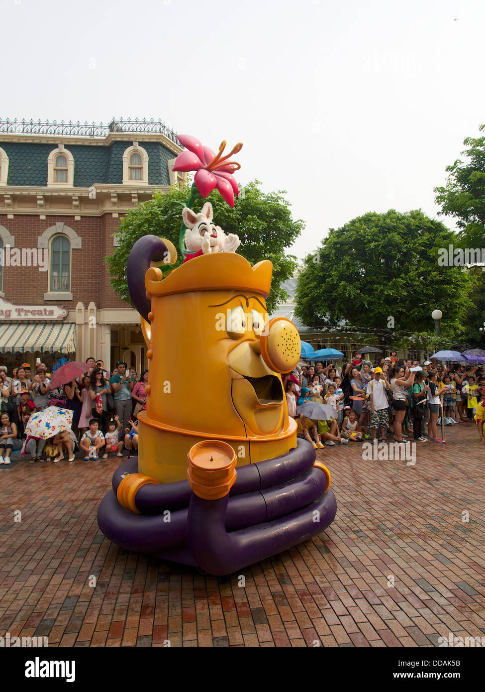 The water parade at Disneyland Hong Kong. Disney characters travel ...