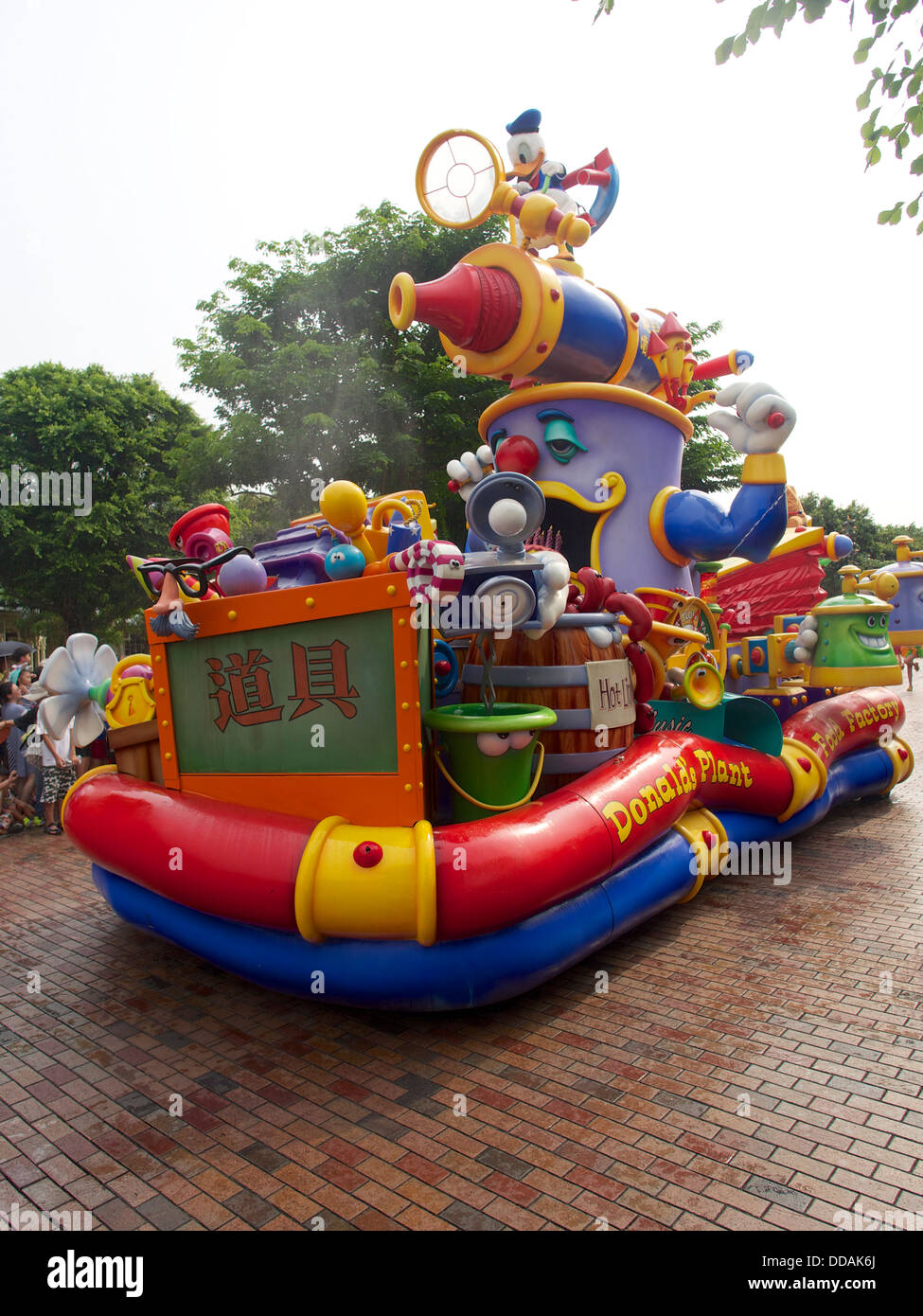 The water parade at Disneyland Hong Kong. Disney characters travel ...