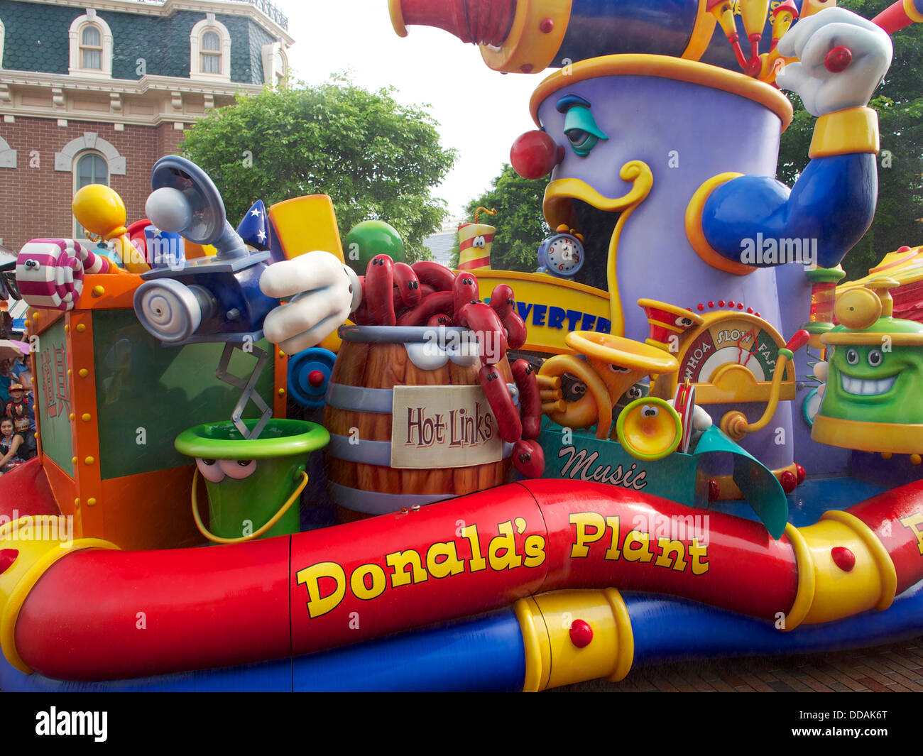 The water parade at Disneyland Hong Kong. Disney characters travel ...