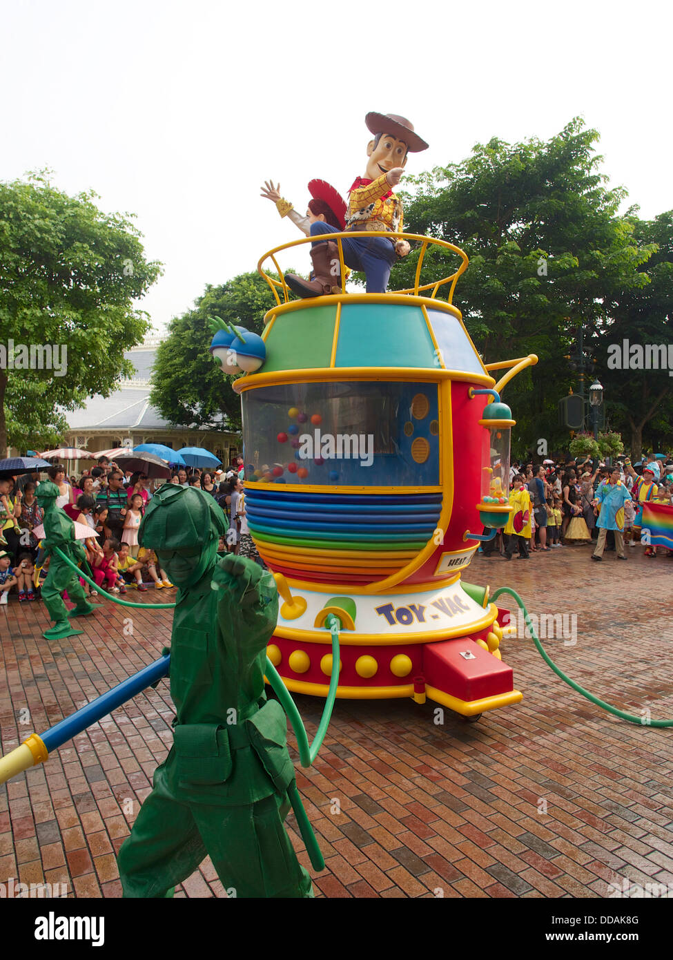 The water parade at Disneyland Hong Kong. Disney characters travel ...