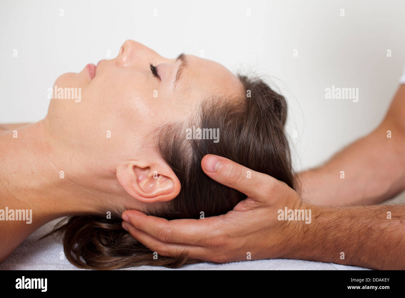 Physiotherapy and cervical manipulation Stock Photo - Alamy