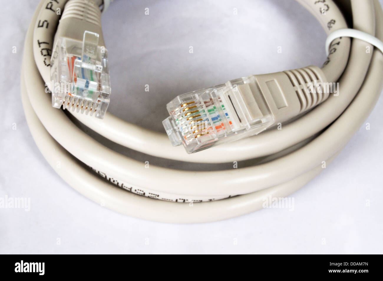 Ethernet Cable and connectors against a white background Stock Photo ...