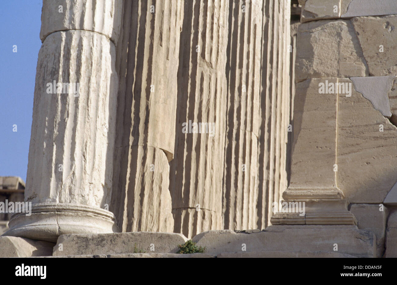 Detail of columns, Acropolis. Athens, Greece Stock Photo - Alamy