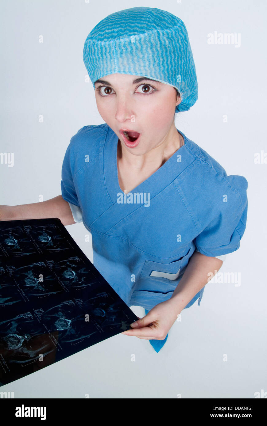 Doctor with brain scan Stock Photo - Alamy