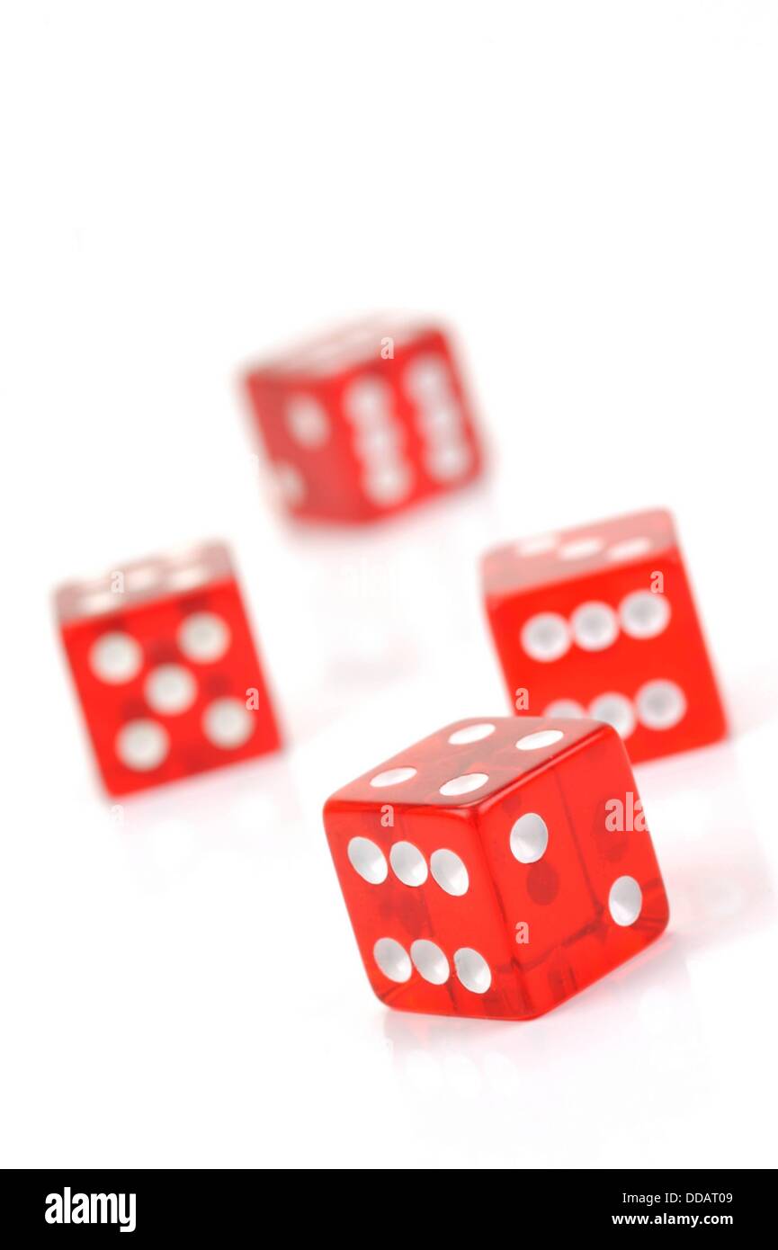 Dice isolated against a white background Stock Photo - Alamy
