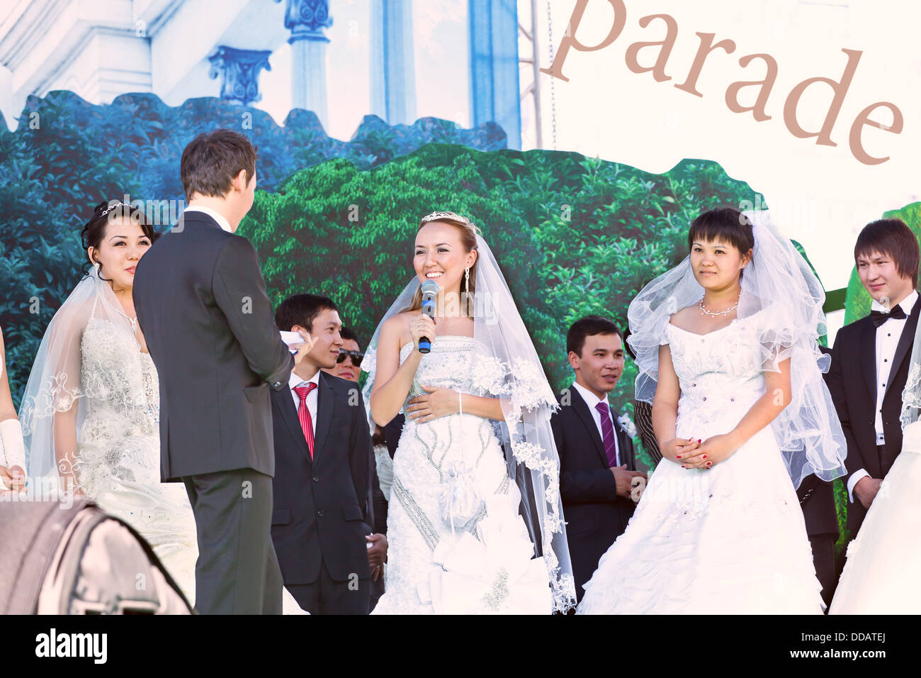 parade of Asian brides Stock Photo - Alamy