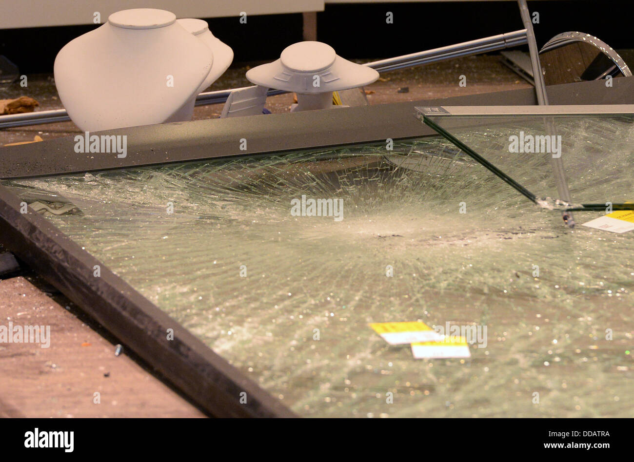 Signs of a burglary are seen in a jewelry store, where unknown have ...