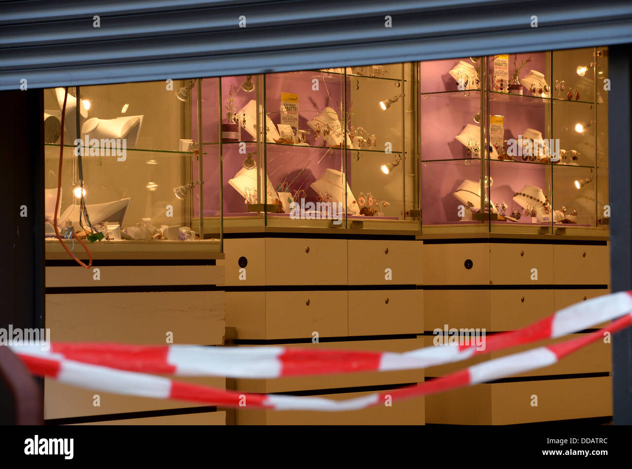 Signs of a burglary are seen in a jewelry store, where unknown have ...