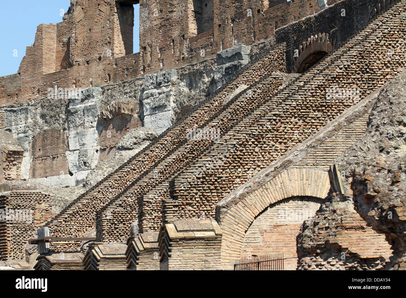 arches and stairs inside the Colosseum ancient Roman amphitheatre in ...