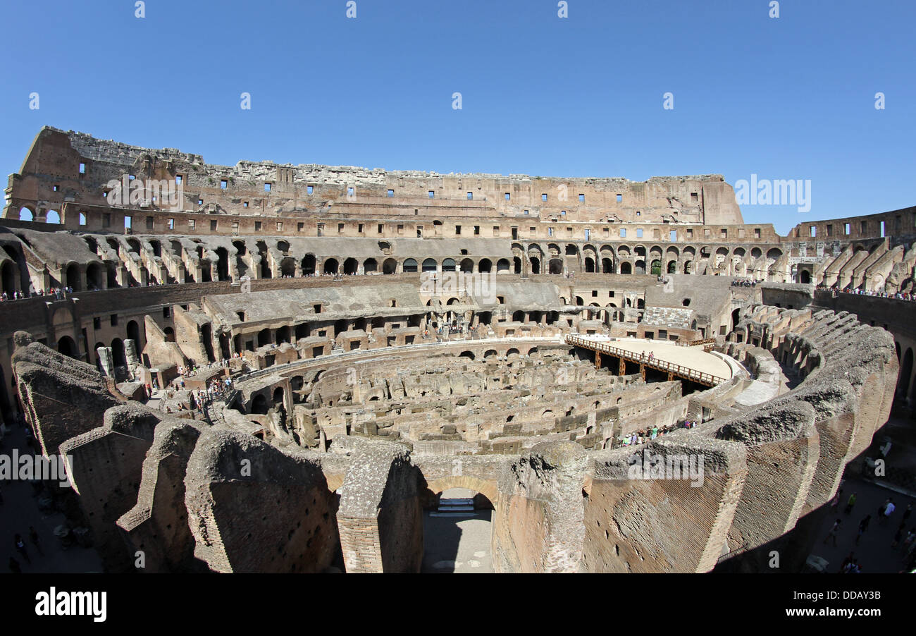 arches and stairs inside the Colosseum ancient Roman amphitheatre in ...