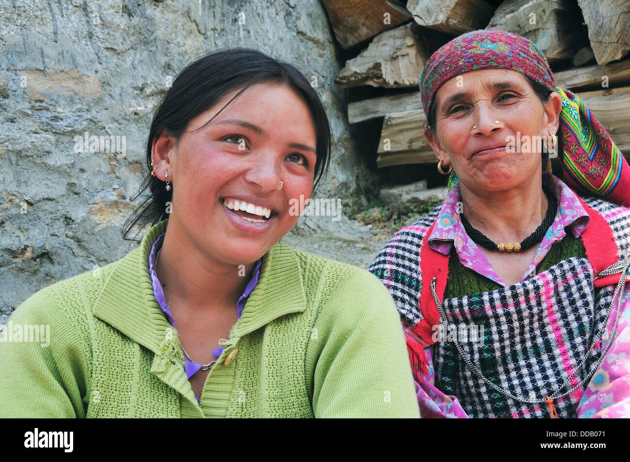 Happy girl in the village. Manali, Himachal Pradesh, India Stock Photo ...