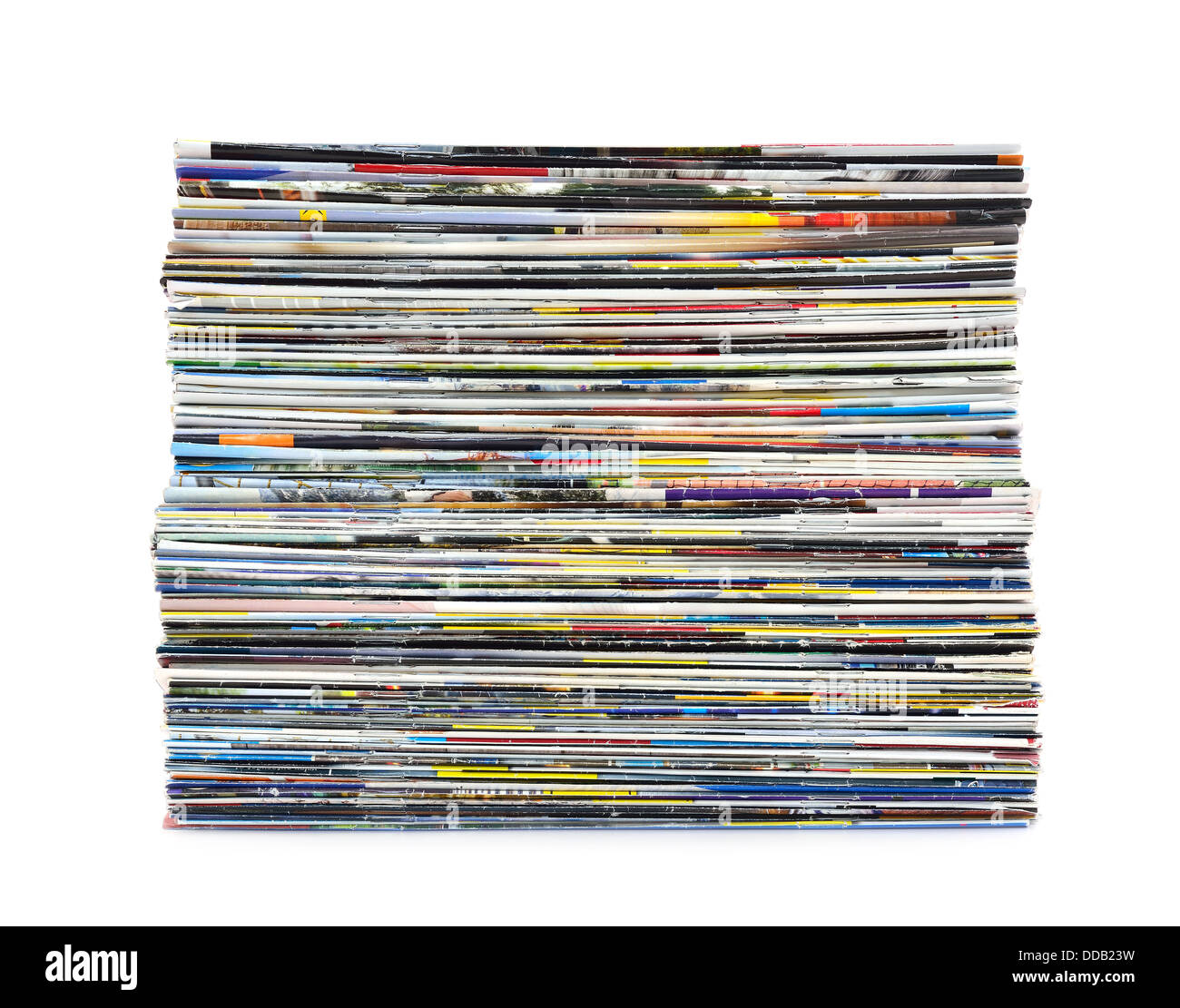 Stack of colorful magazines on white background Stock Photo - Alamy