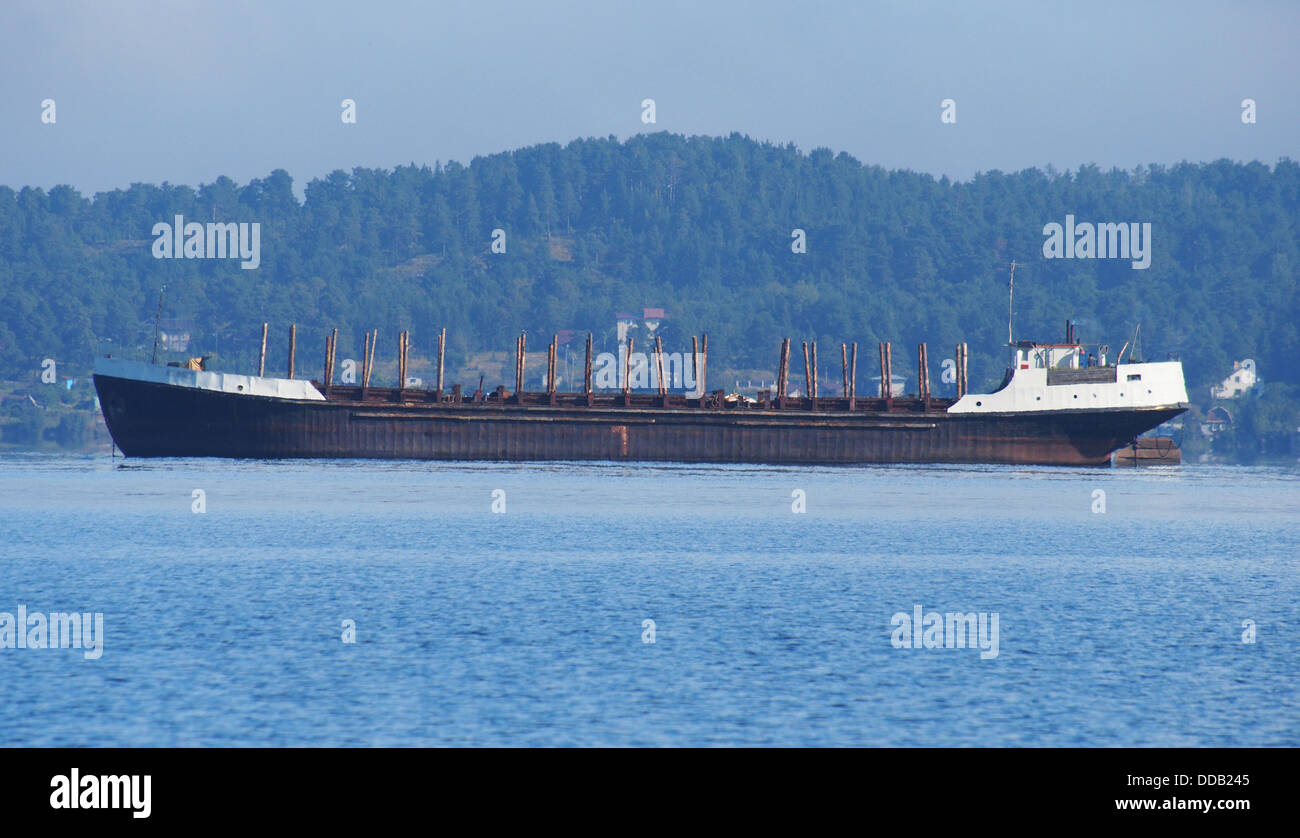 barge on the lake Stock Photo - Alamy