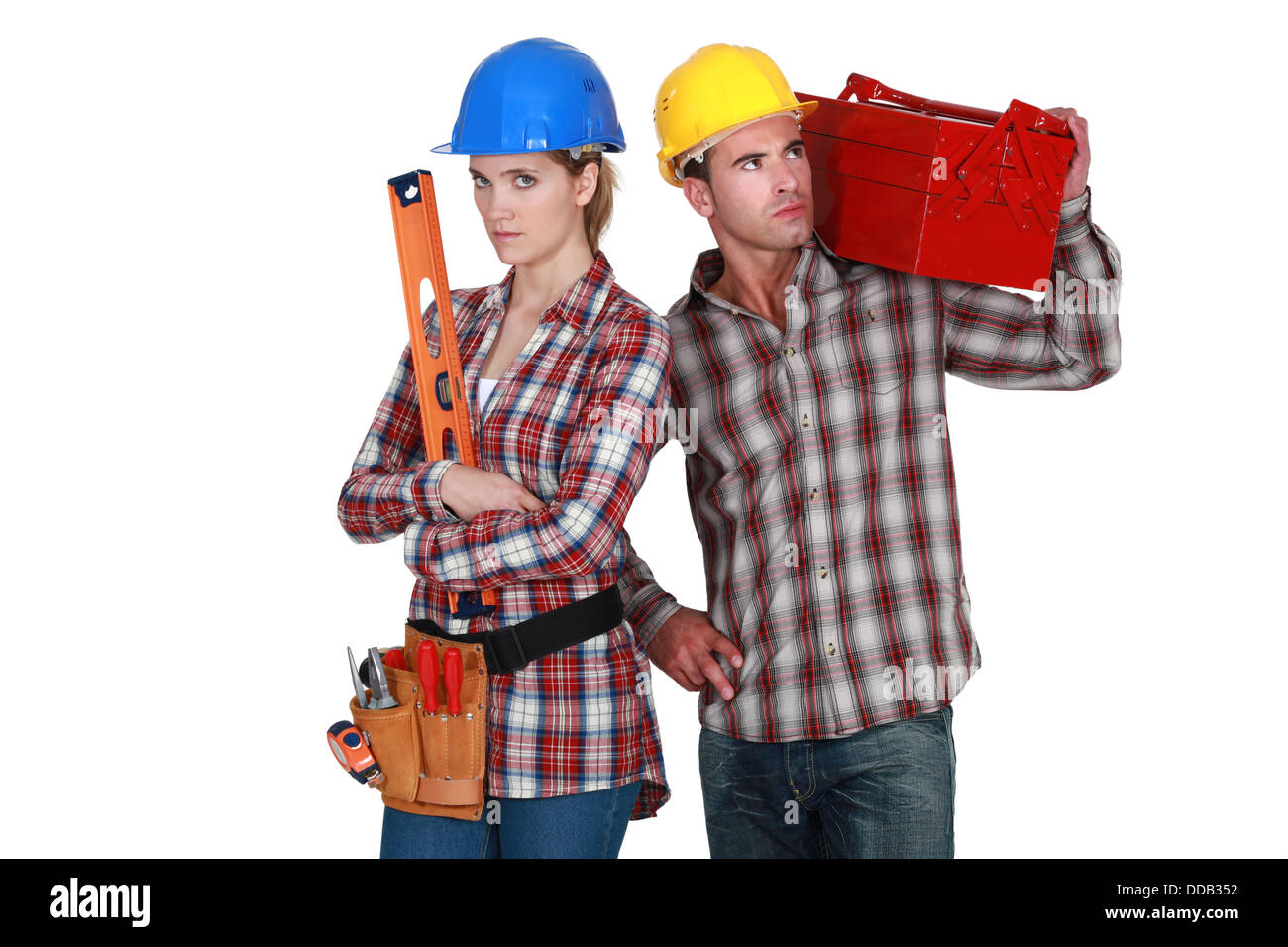 Couple with tools Stock Photo - Alamy