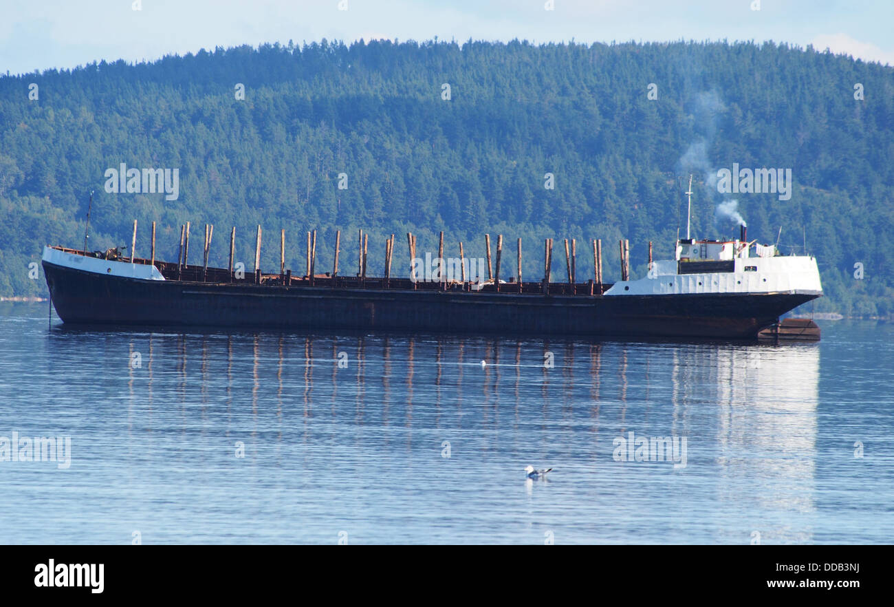 barge on the lake Stock Photo - Alamy