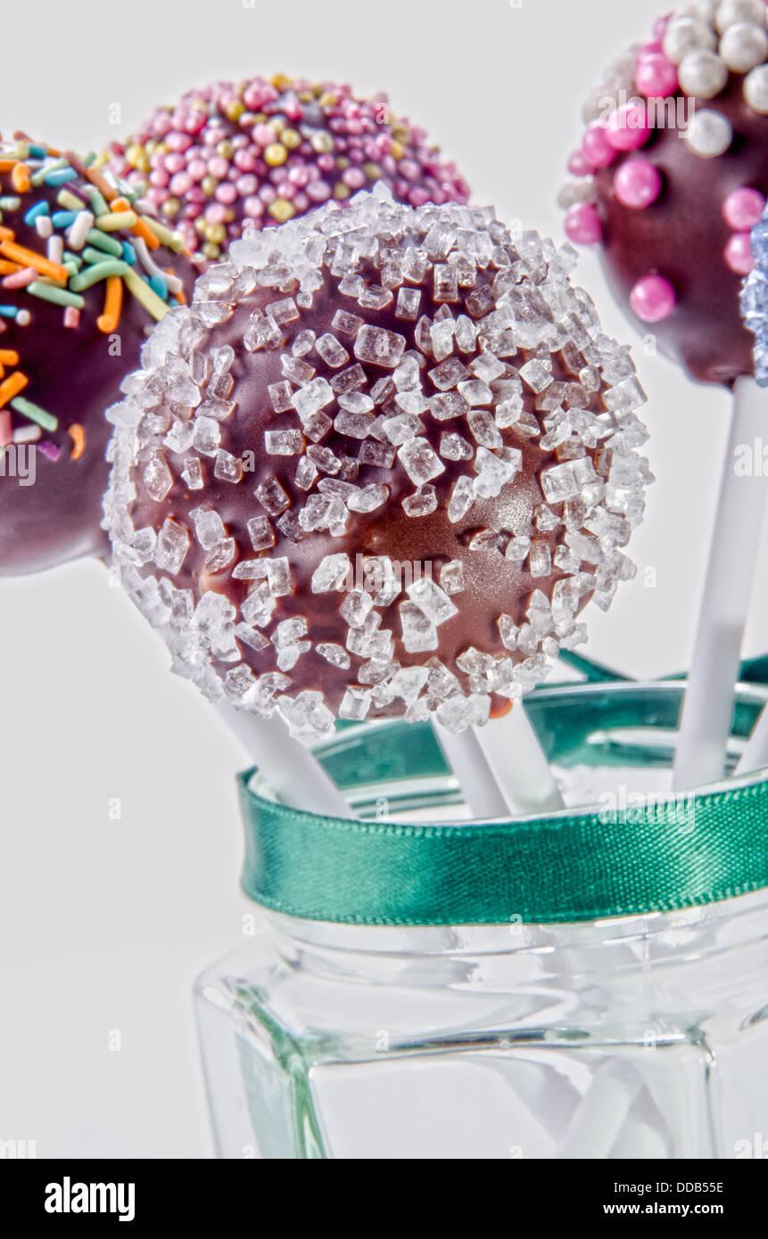 cake pop with coloured sprinkles Stock Photo - Alamy