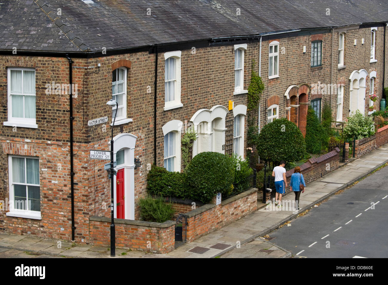 Traditional terraced housing within the city walls of York North ...
