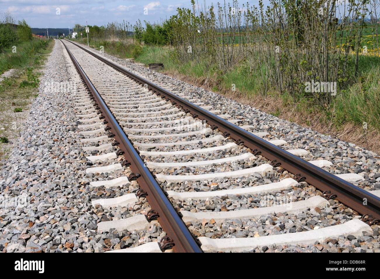 Single-track railway line in Germany Stock Photo - Alamy