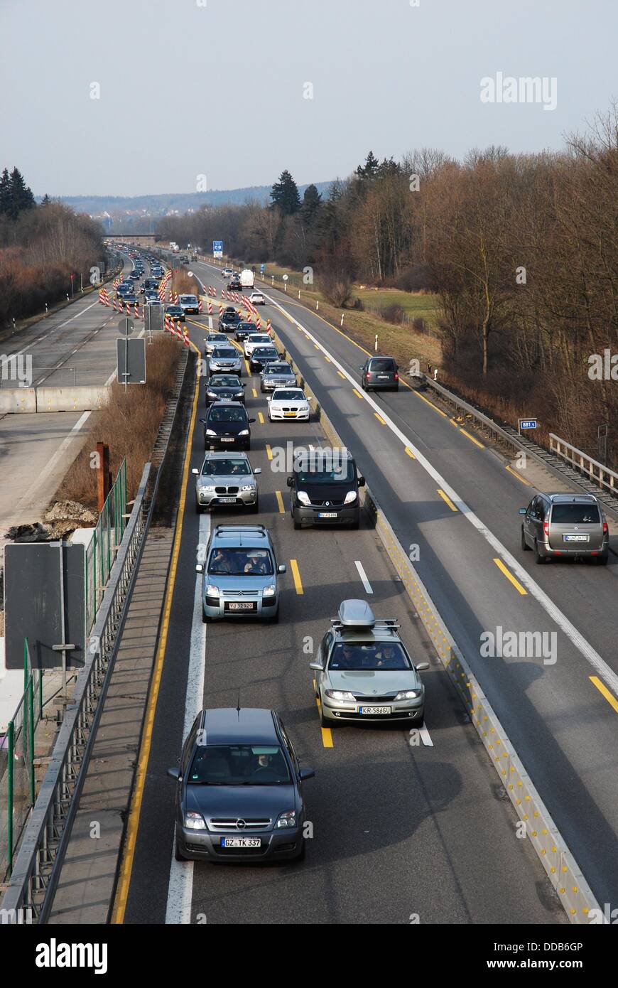 Jam at highway construction site Stock Photo - Alamy