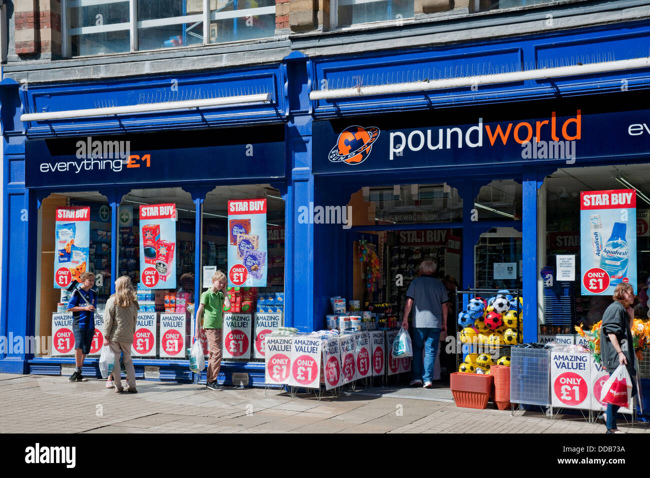 People outside Poundworld pound shop store exterior Westborough ...