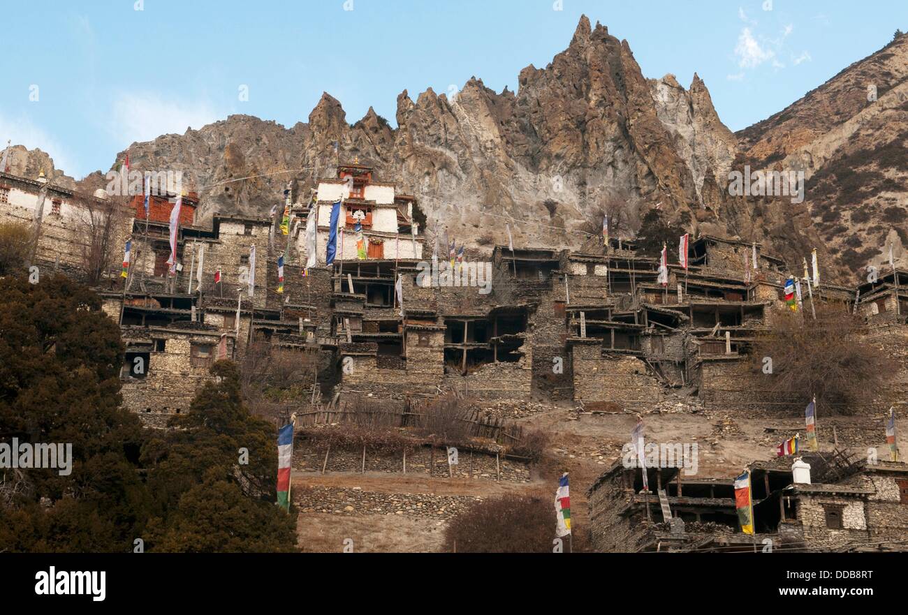 Traditional Nepalese Stone House Himalayan High Resolution Stock ...